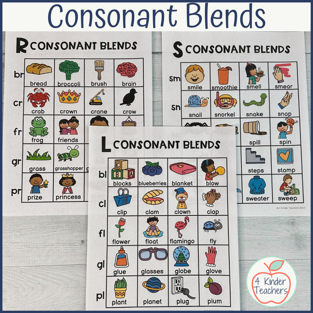 Consonant Blend Chart Printable